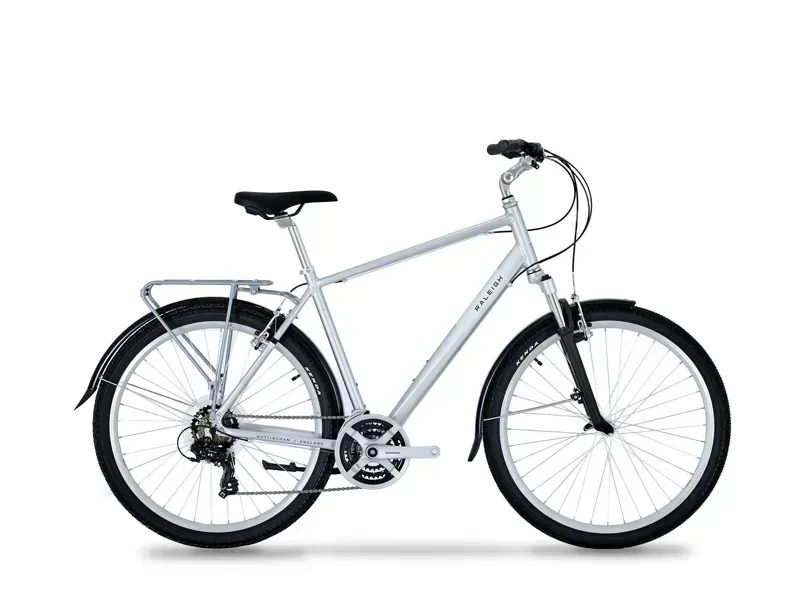 Raleigh Pioneer Trail Hybrid Bike in Silver